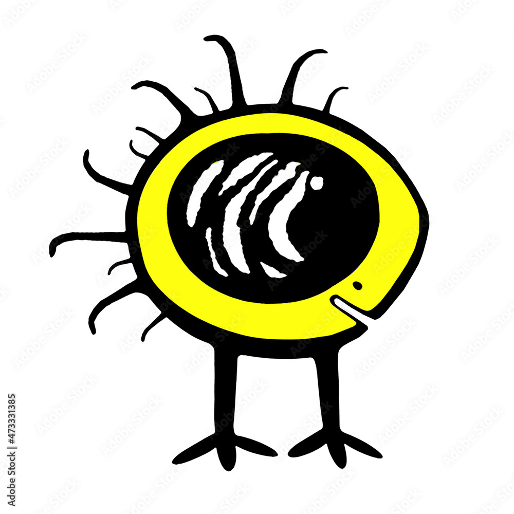 Cute Baby Alien Isolated Drawing ilustração do Stock | Adobe Stock