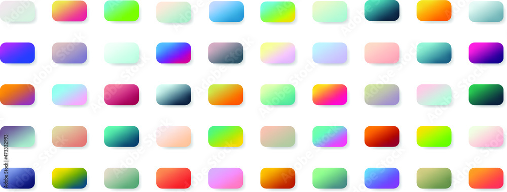 Set of colorful trendy flat meshed gradient color template. Collection ...