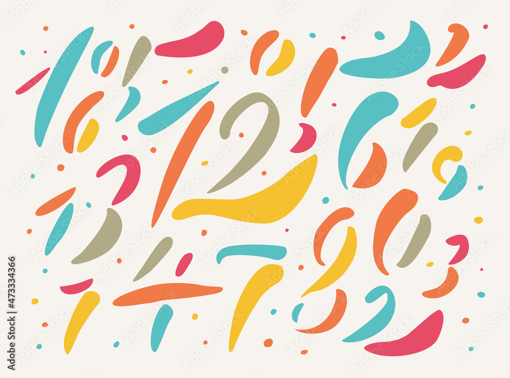 Numbers. Vector background with handwritten numbers. Stock Vector ...