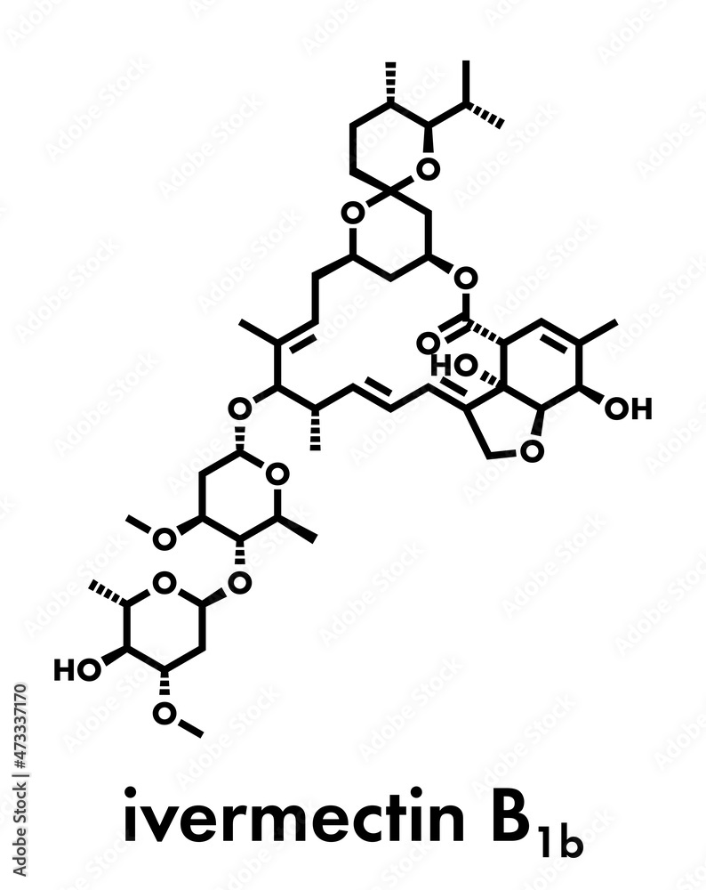 Ivermectin antiparasitic drug molecule. Used in treatment of river ...