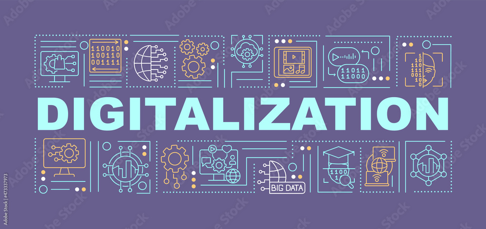 Digitalization word concepts banner. Public services technology ...