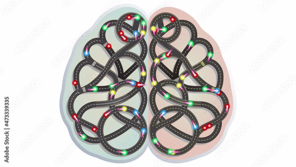 The work of the brain. Stylized infographics. The work of neural ...