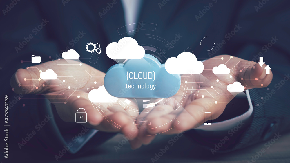 Cloud technology,Technology transformation, Data security concept ...