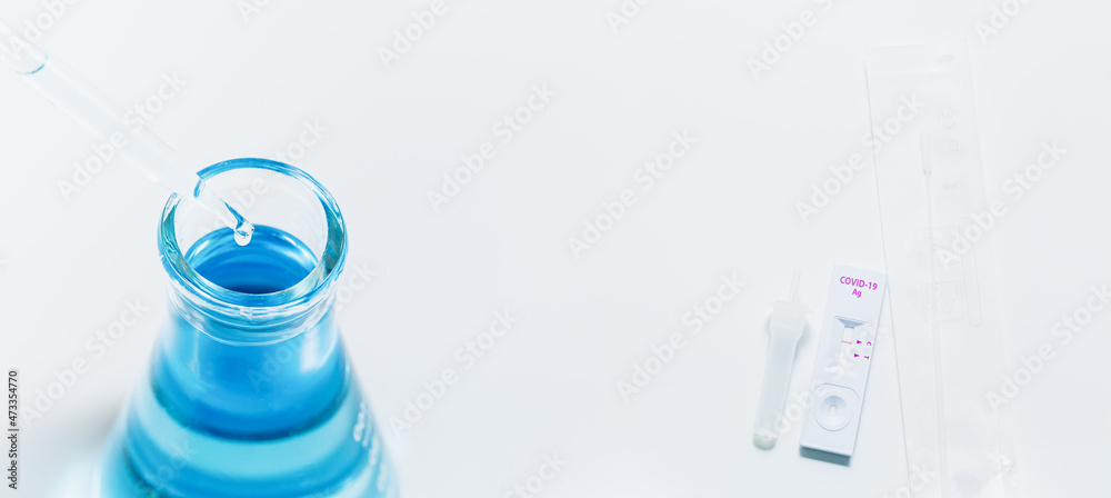 Blue liquid pipette and bottle see lab images,Rapid antigen self test ...