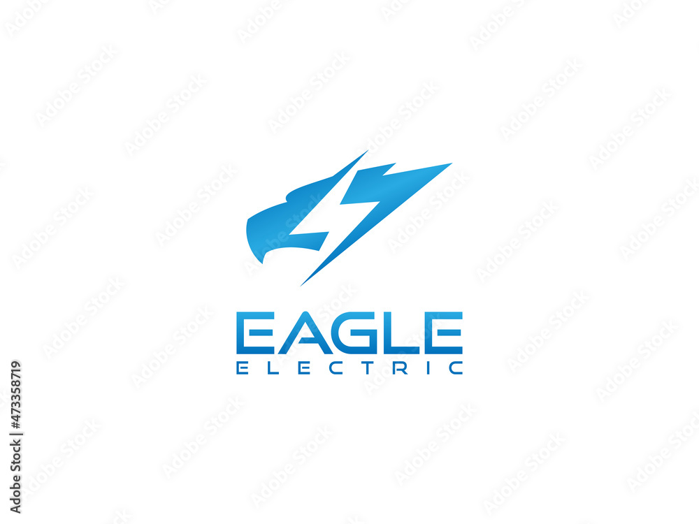 electric eagle logo design. logo template Stock Vector | Adobe Stock