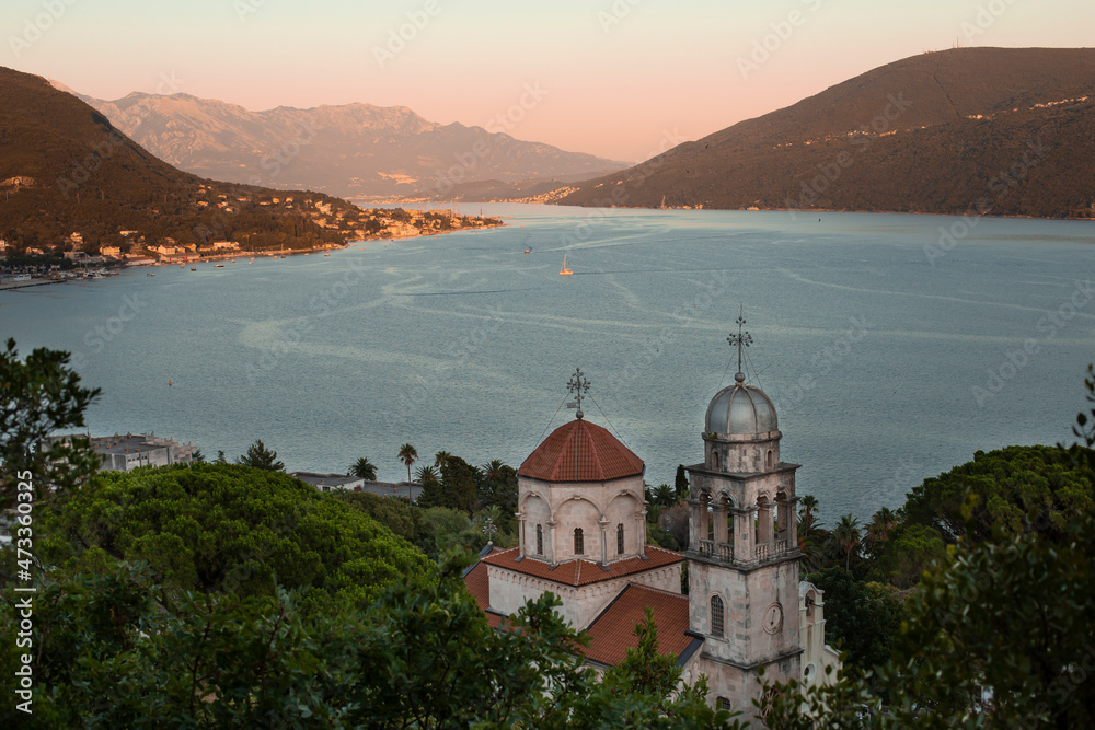 Savina Monastery - Serbian Orthodox monastery against the backdrop of a ...