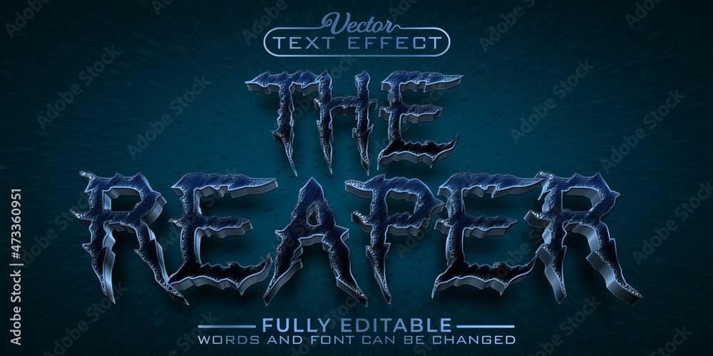 Horror The Reaper Editable Text Effect Template Stock Vector | Adobe Stock
