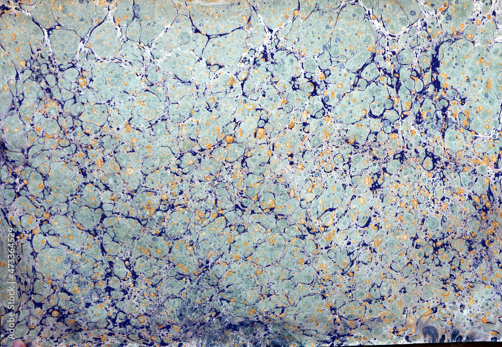 Earth tone colored, Battal Ebru or Somaki art. Traditional Turkish Ebru ...