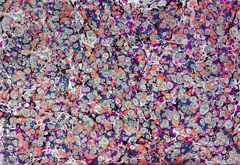 Earth tone colored, Battal Ebru or Somaki art. Traditional Turkish Ebru ...