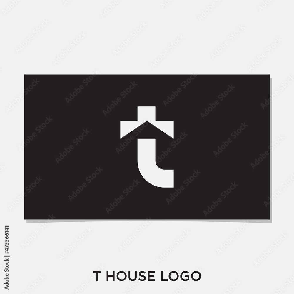 Vetor de T HOUSE LOGO DESIGN VECTOR do Stock | Adobe Stock