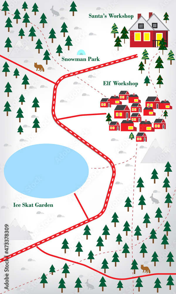Christmas map vector illustration of an background Stock Vector | Adobe ...