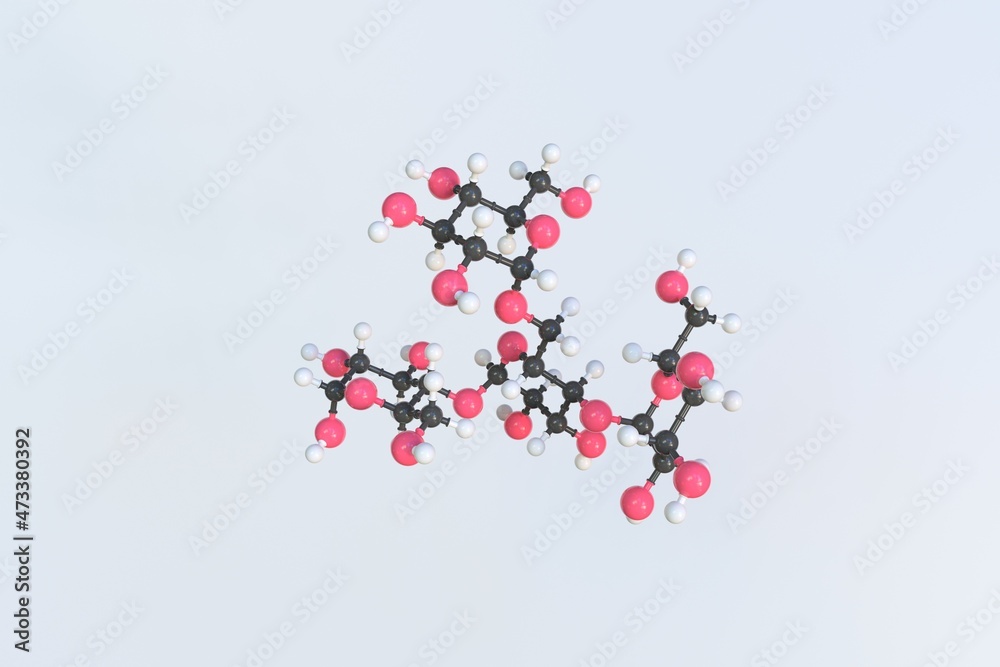 Glycogen molecule made with balls, scientific molecular model. 3D ...