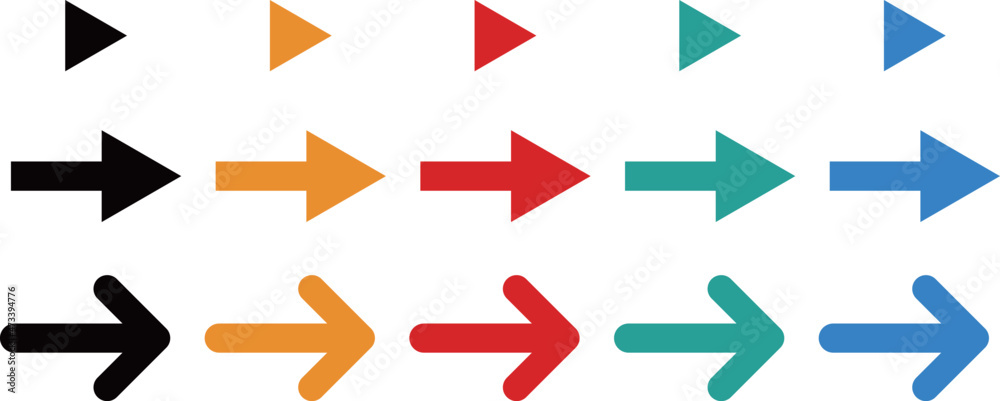 Various colorful arrow icon set. vector. Stock Vector | Adobe Stock