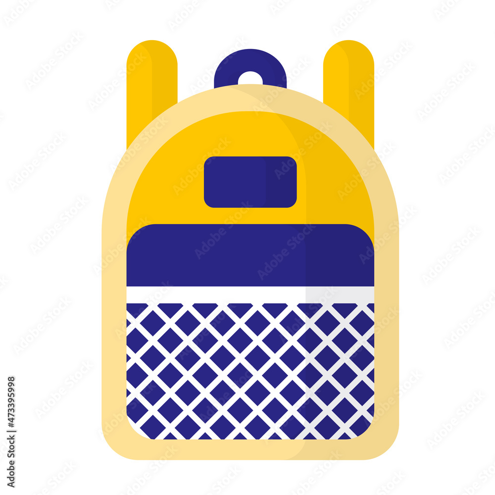 Vector cartoon blue and yellow school bag or backpack Stock Vector ...