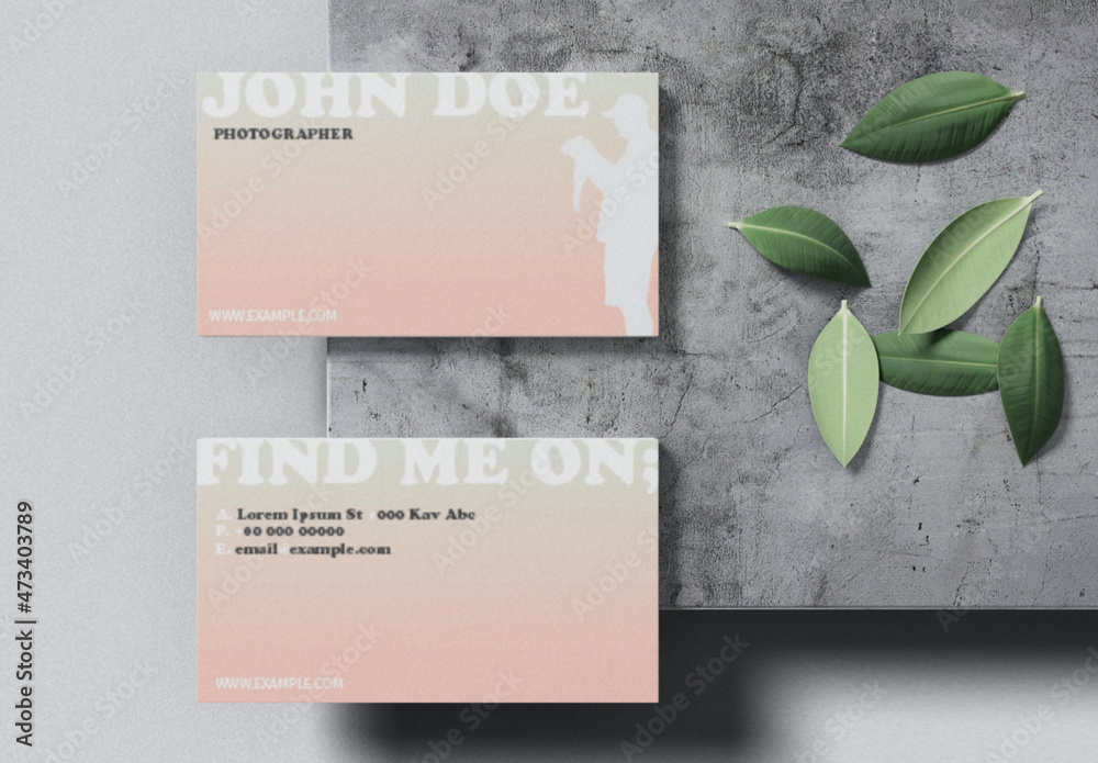 Gradient Business Card for Photographers Stock Template | Adobe Stock