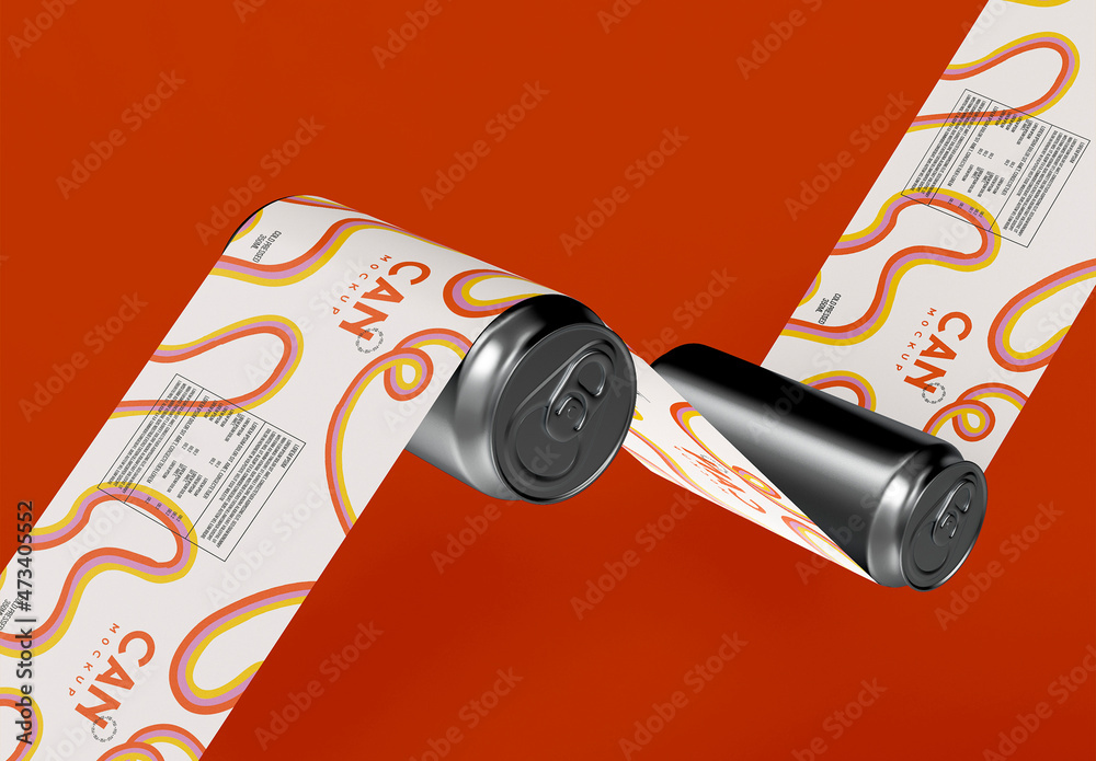3D Soda Cans Label Mockup Stock Template | Adobe Stock