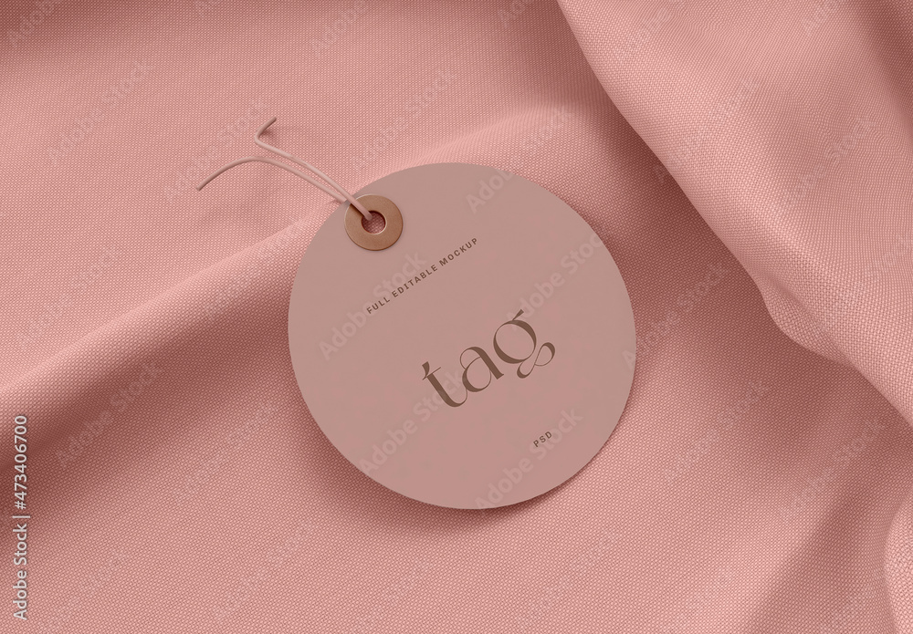 3D Rounded Label Tag Mockup Stock Template | Adobe Stock