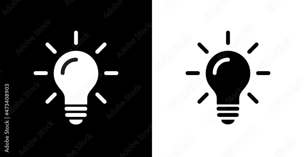 Light bulb icon. Energy and thinking symbol. Creative idea and ...