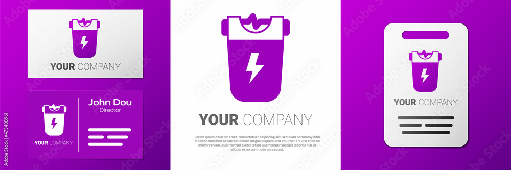 Logotype Police electric shocker icon isolated on white background ...