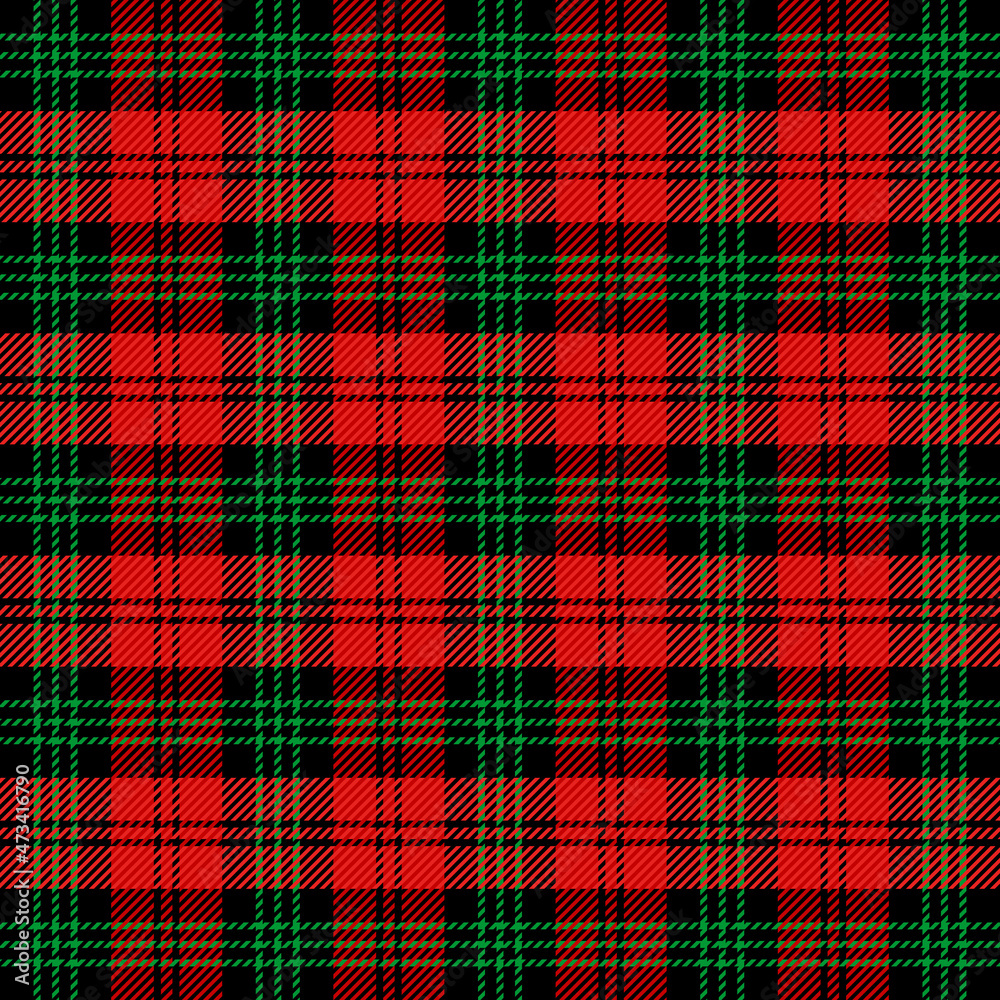 Christmas and new year tartan plaid. Scottish pattern in red, black and ...