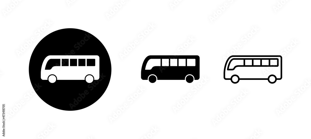 Bus icons set. bus sign and symbol Stock Vector | Adobe Stock