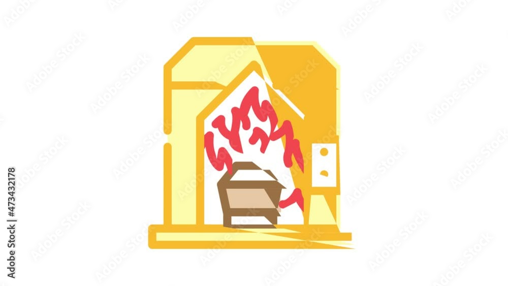 rite of cremation animated color icon rite of cremation sign. isolated ...
