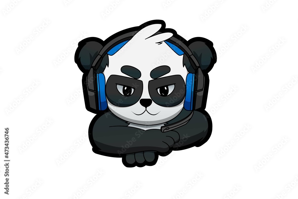 PANDA GAMER Stock-Illustration | Adobe Stock