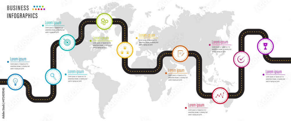 Project roadmap, timeline Infographics, 9 years recap, timeframe ...