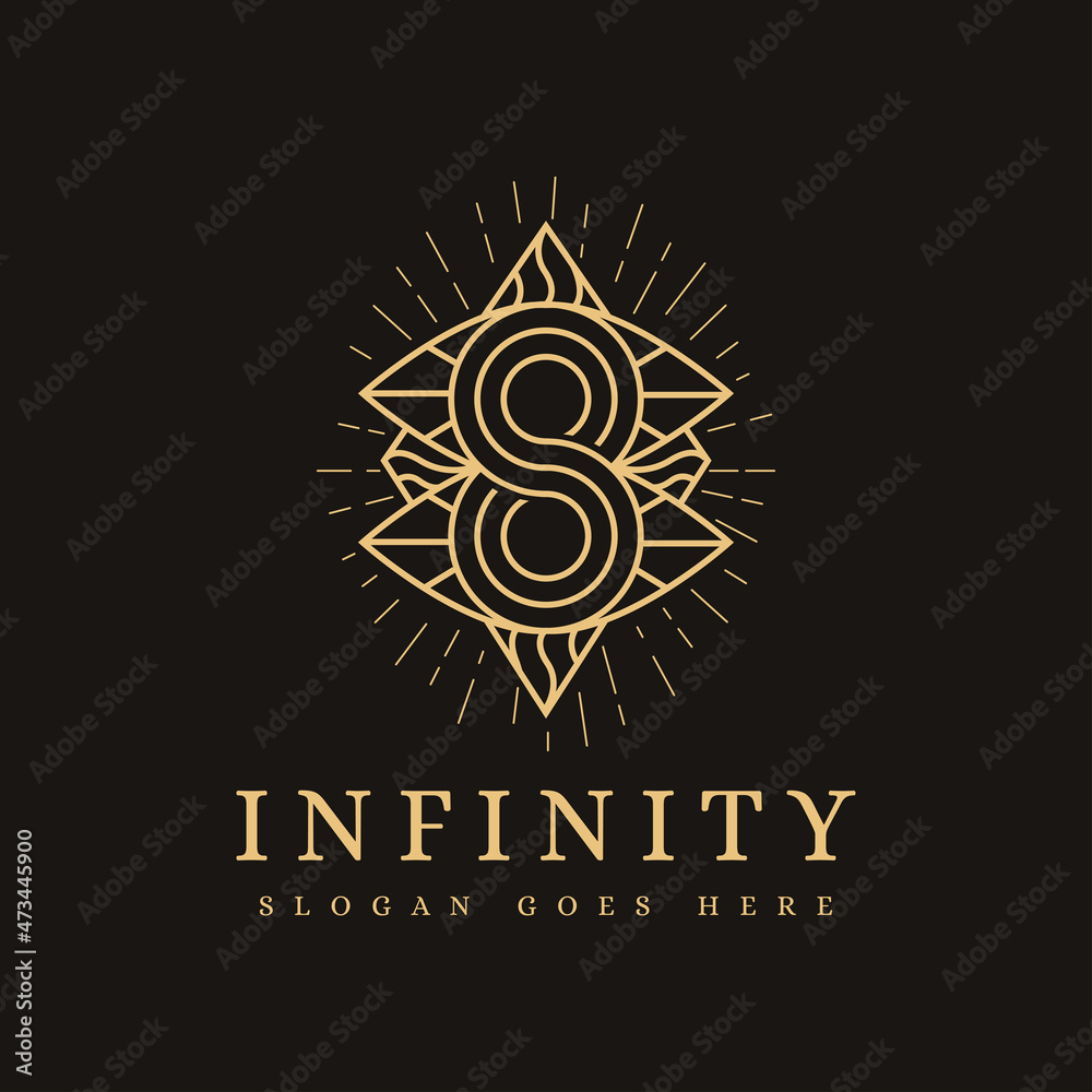 Abstract line art creative Infinity eye logo, mystical eyes logo icon ...