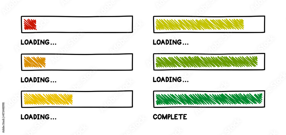 Progress loading bar. Infographics design element with status of ...