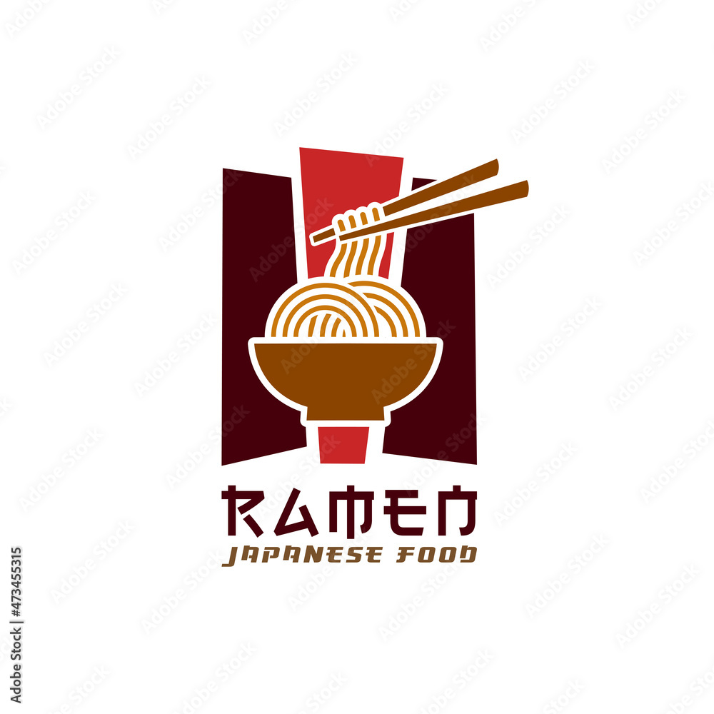 Classic Vector Logo Of Ramen Noodles, Typical Japanese Food. suitable ...