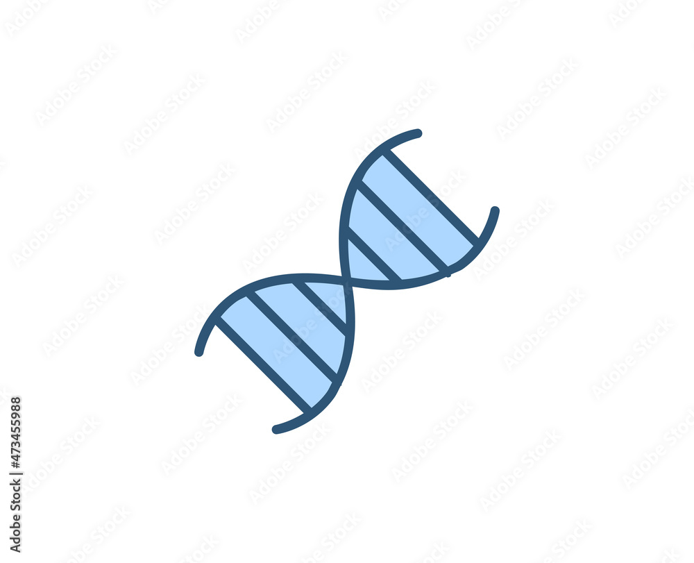 DNA flat icon. Thin line signs for design logo, visit card, etc. Single ...
