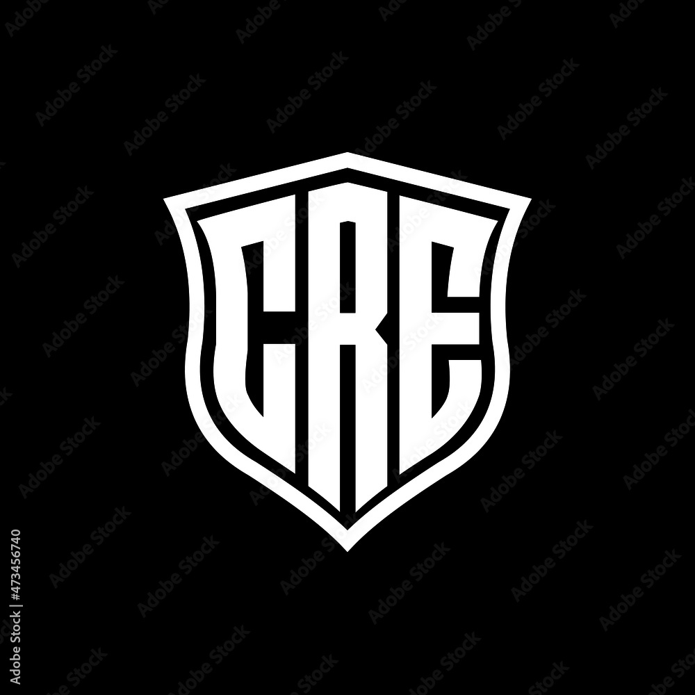 Vecteur Stock CRE letter logo design with black background in ...