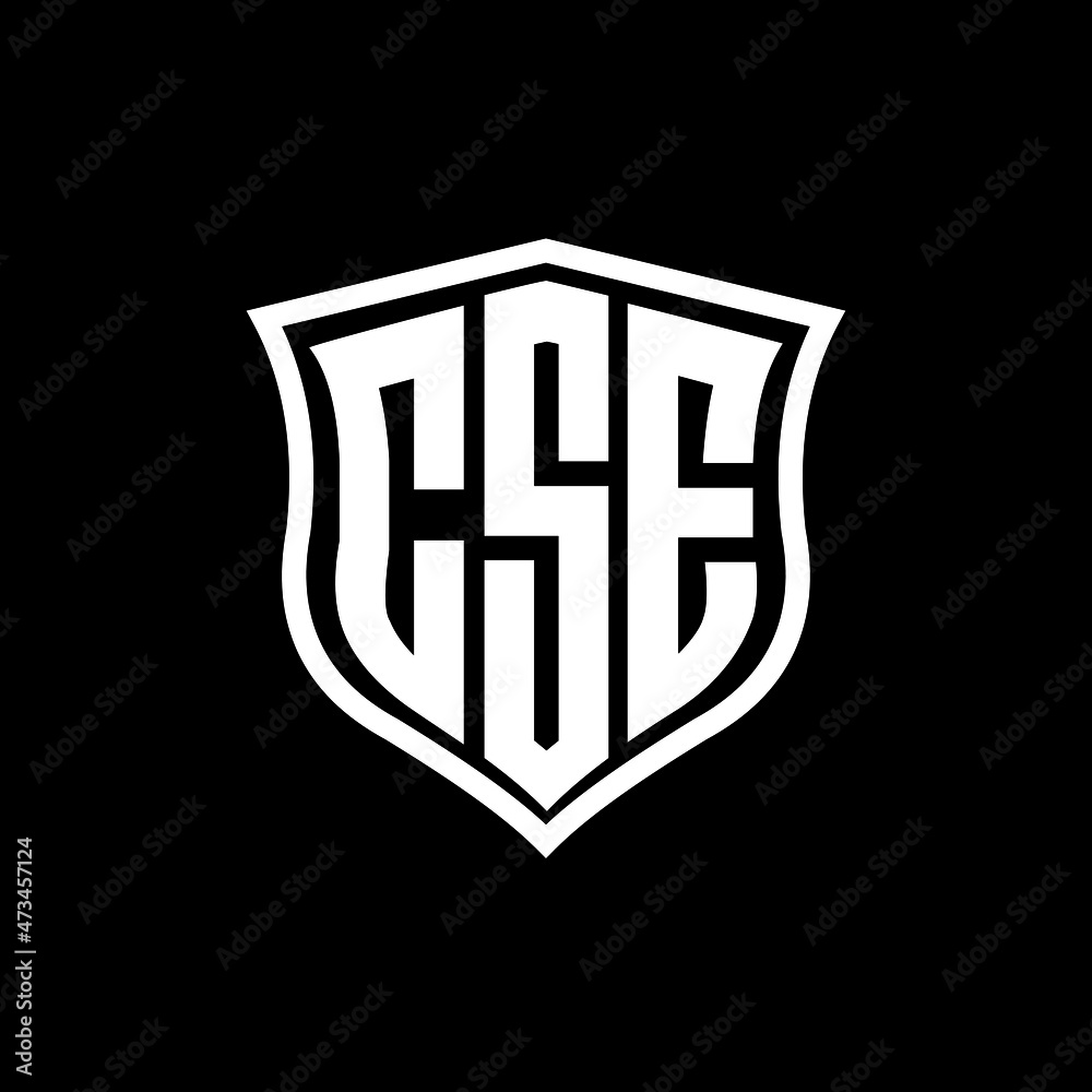 Vecteur Stock CSE letter logo design with black background in ...
