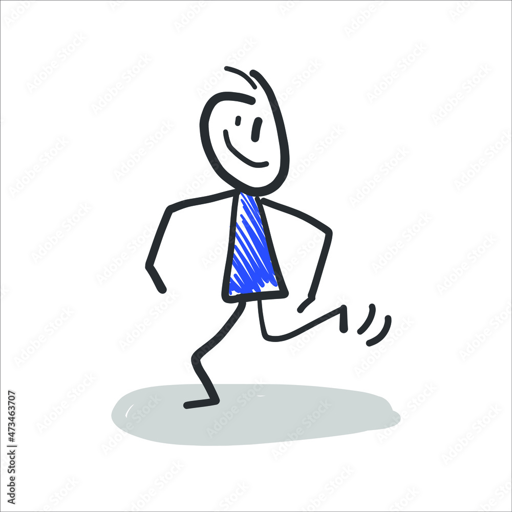 Stick figure people, working life, daily life. Freehand drawing. Vector ...
