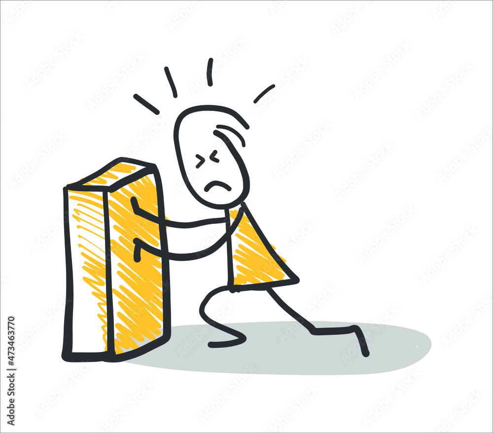 Stick figure people, working life, daily life. Freehand drawing. Vector ...