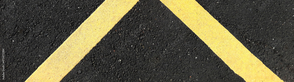 Yellow Diagonal Stripes Road