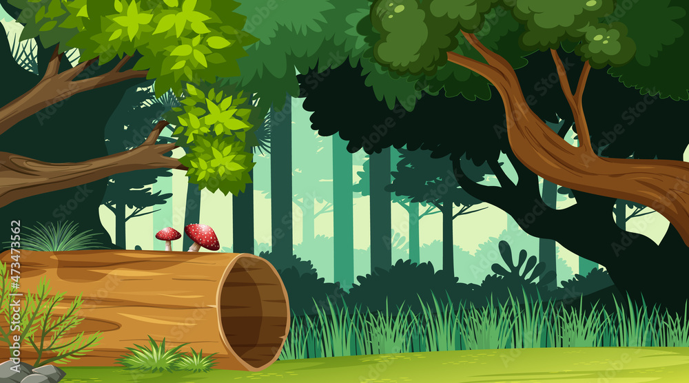 Nature forest landscape background Stock Vector | Adobe Stock