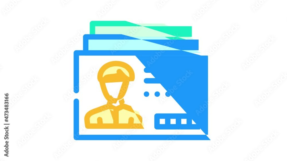 client card kyc animated color icon client card kyc sign. isolated on ...