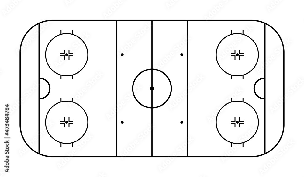 Hockey field. Outline rink. Hockey ice arena for nhl and winter sport ...