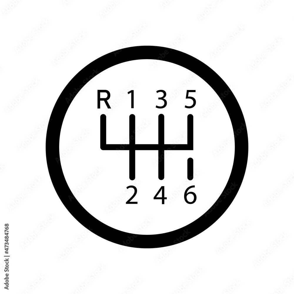 Gear shifter. Icon of car transmission. Manual box of shifter. Symbol ...