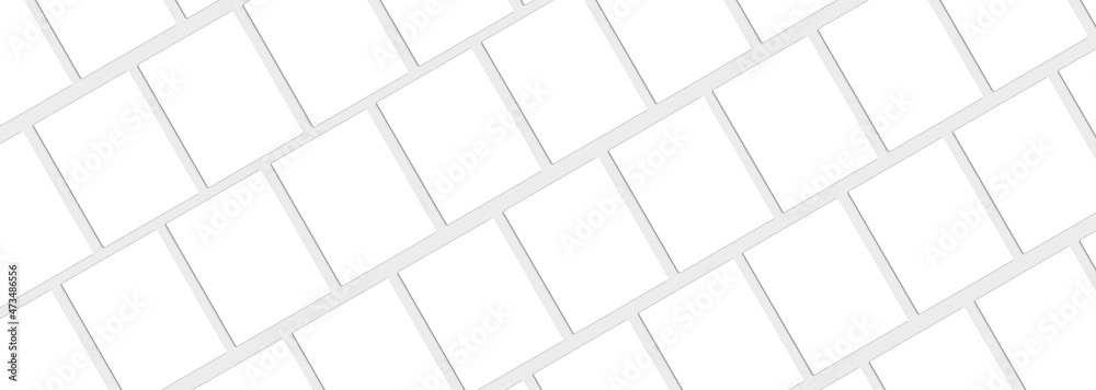 Group of White Diagonal Rectangle mockups lying on neutral Light ...