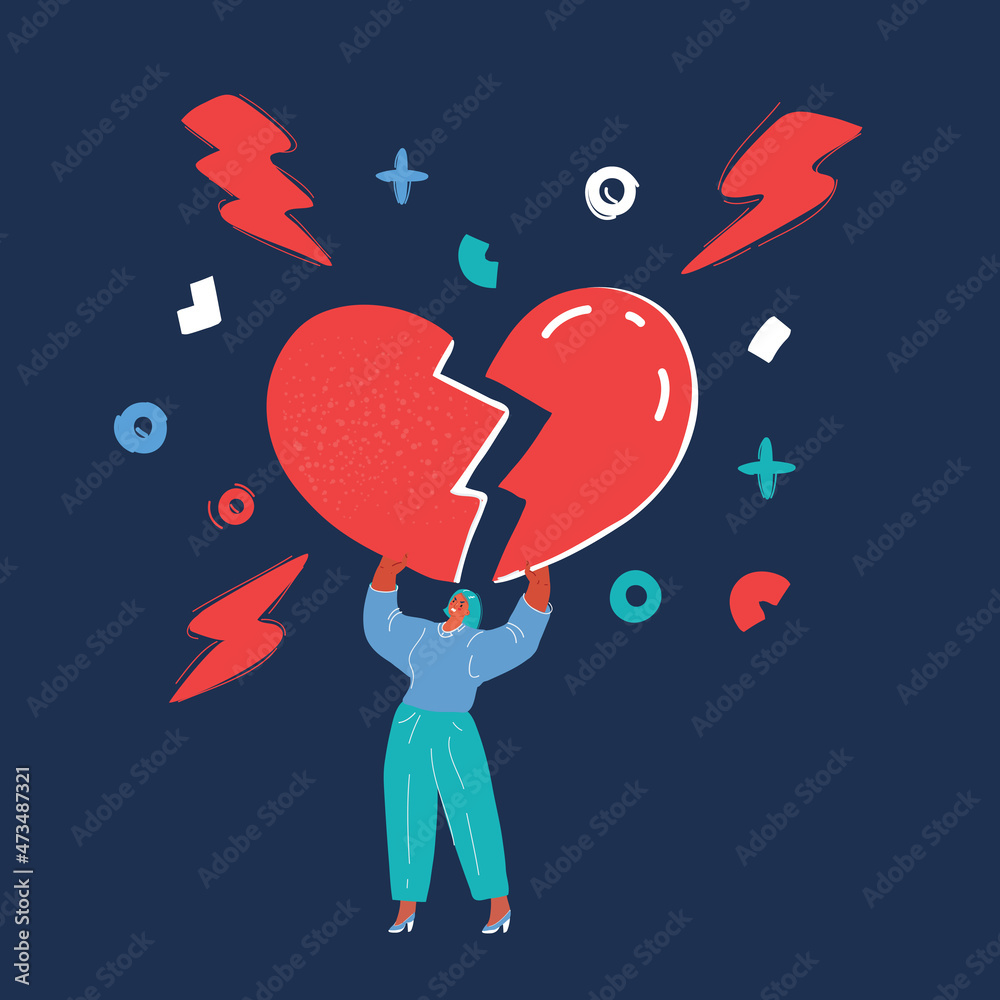 Cartoon vector illustration of woman Love heartbreaker Stock Vector ...