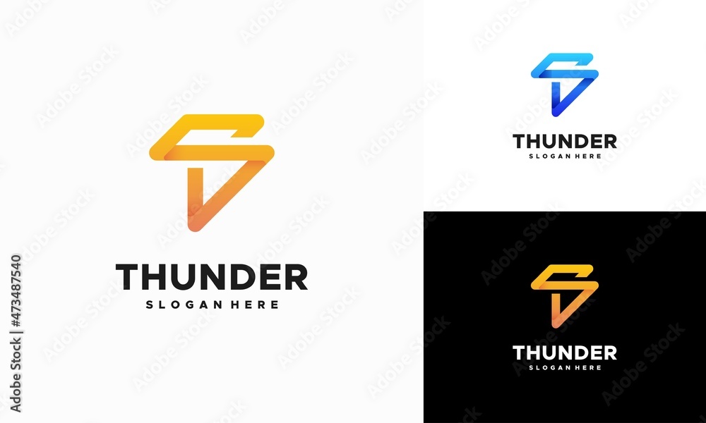 Modern Thunder Lightning logo designs concept vector, Electricity logo ...