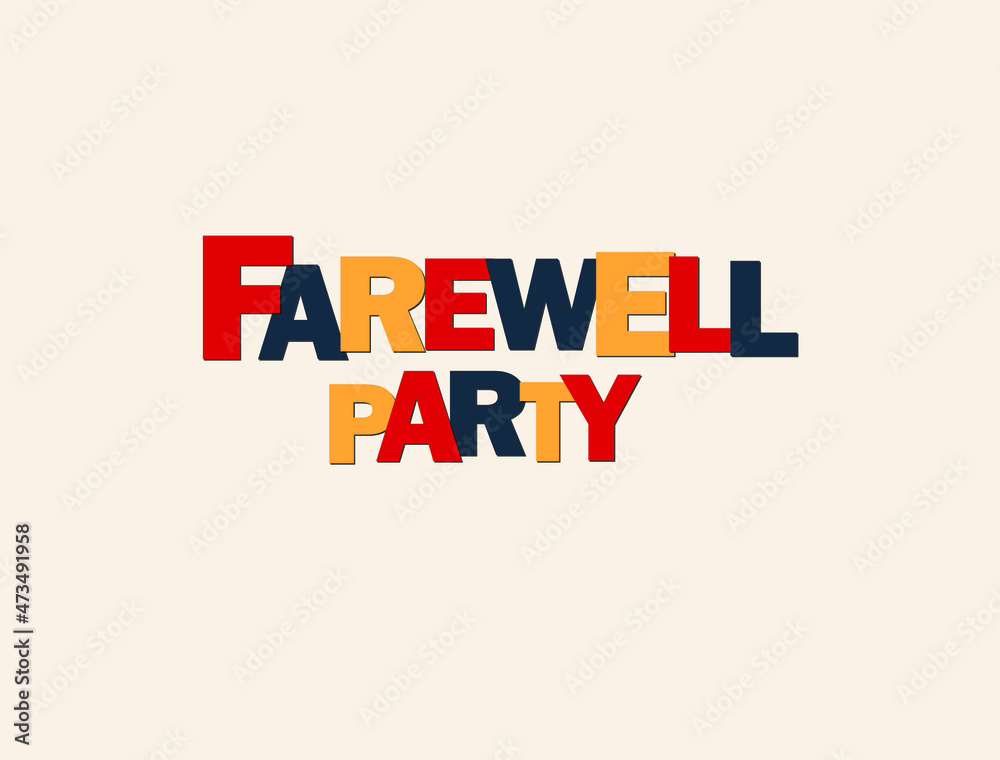 Farewell party typography decoration template banner for farewell ...