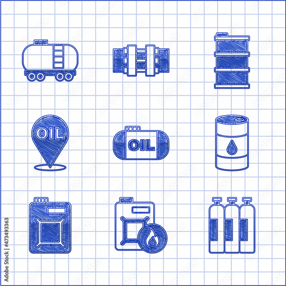 Set Oil tank storage, Canister for motor oil, Industrial gas cylinder ...