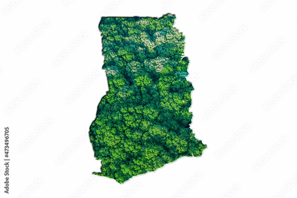 Green Forest Map of Ghana Stock Photo | Adobe Stock