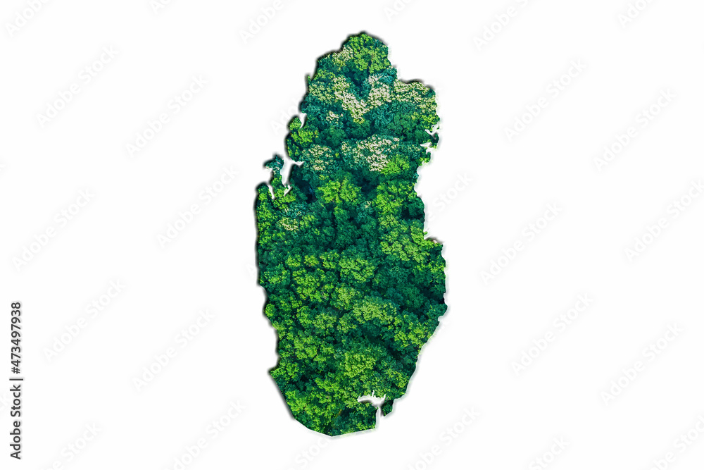 Green Forest Map of Qatar Stock Photo | Adobe Stock