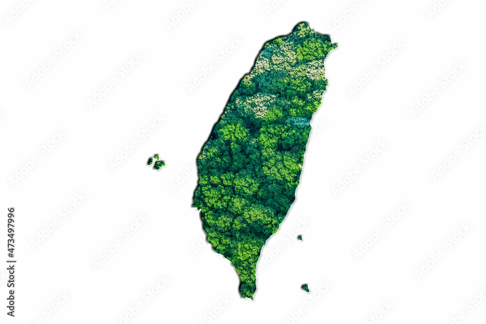 Green Forest Map of Taiwan Stock Photo | Adobe Stock