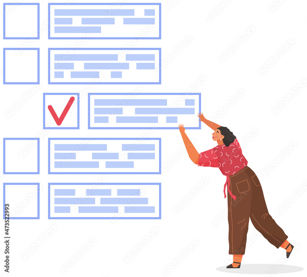 Month scheduling, to do list, time management concept. Woman stands ...
